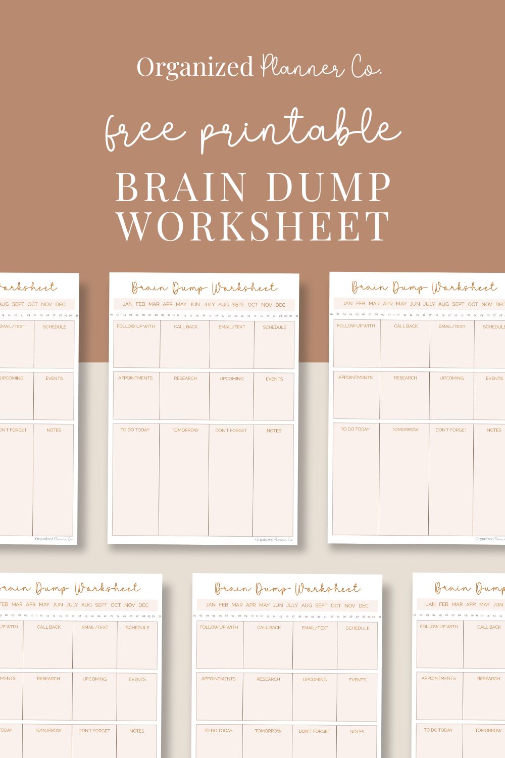 Brain Dump Worksheet (Free Printable) - organizedplannerco.com