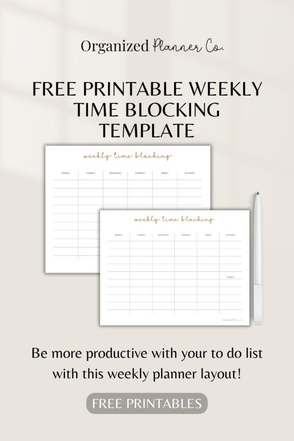 Free Printable Weekly Time Blocking Schedule Template ...