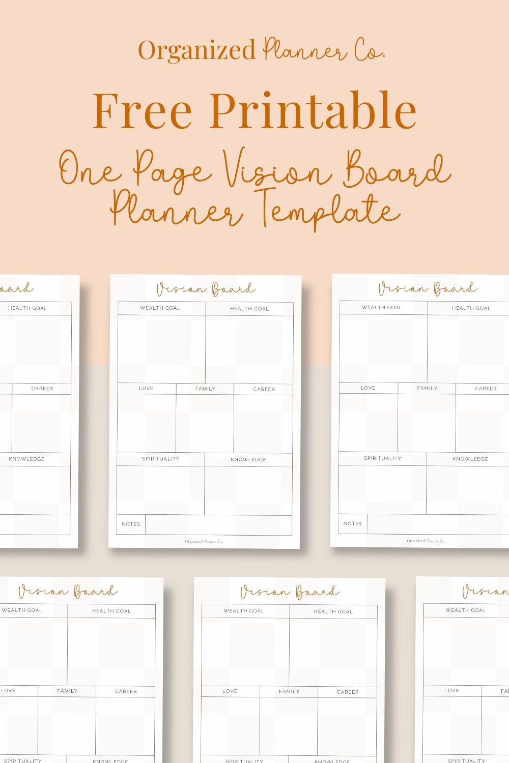 One Page Vision Board & Goal Setting Sheet (Free Printable ...