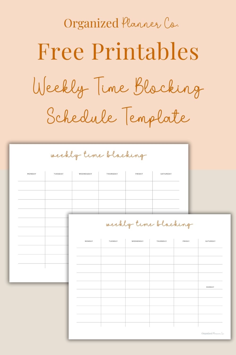 Free Printable Weekly Time Blocking Schedule Template ...