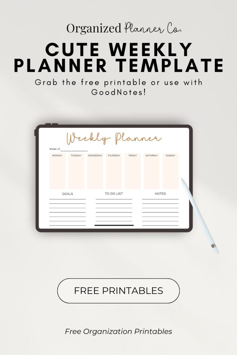 Weekly Planner Printables (2 Versions and FREE) - organizedplannerco.com