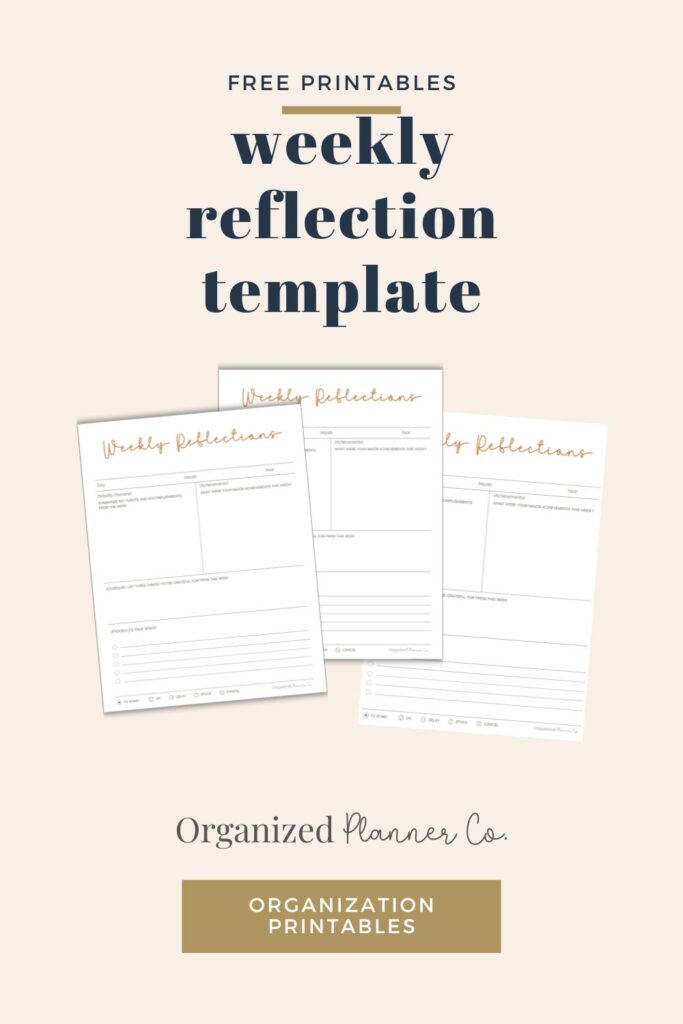 Free Weekly Reflection Planner Page (to Stay Grounded and Organized ...