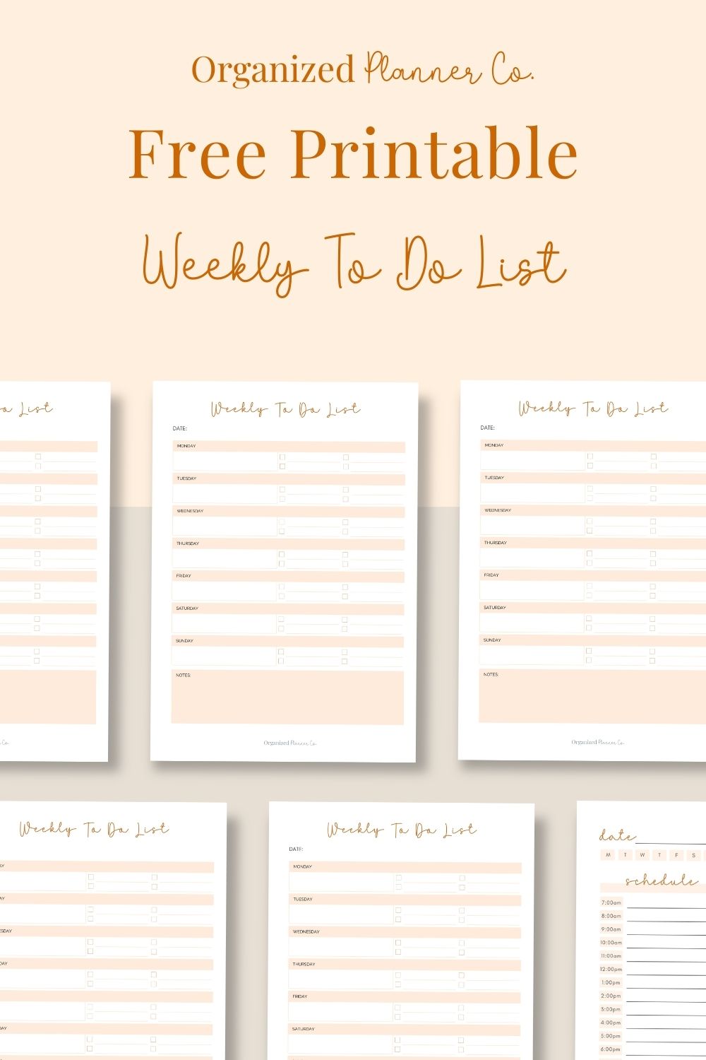 Free Printable Weekly To Do List Template - organizedplannerco.com