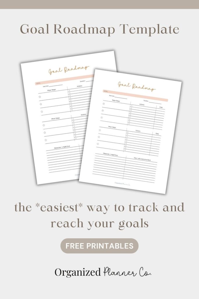 Free Goal Roadmap Printable (to Break Big Goals Into Doable Steps ...