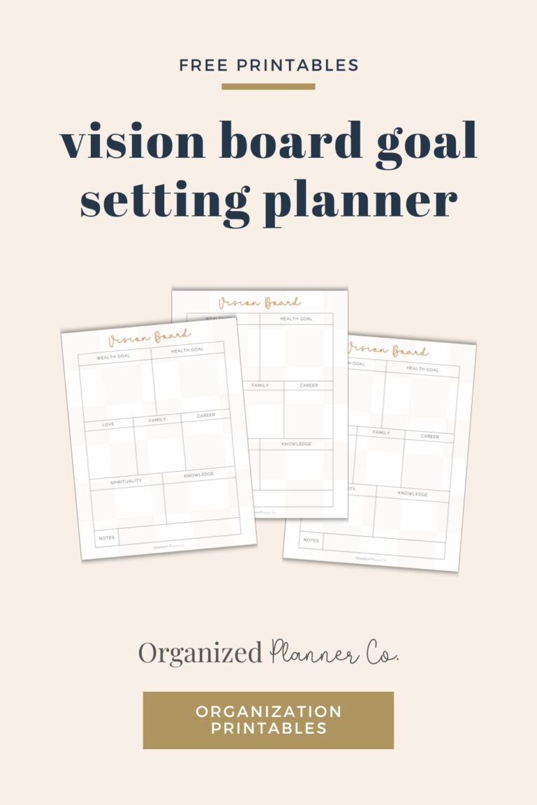 One Page Vision Board & Goal Setting Sheet (Free Printable ...