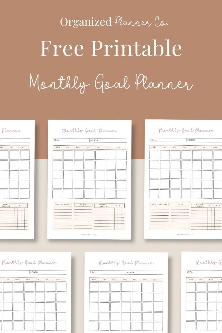 Monthly Goal Setting Planner Template (Free Printable ...