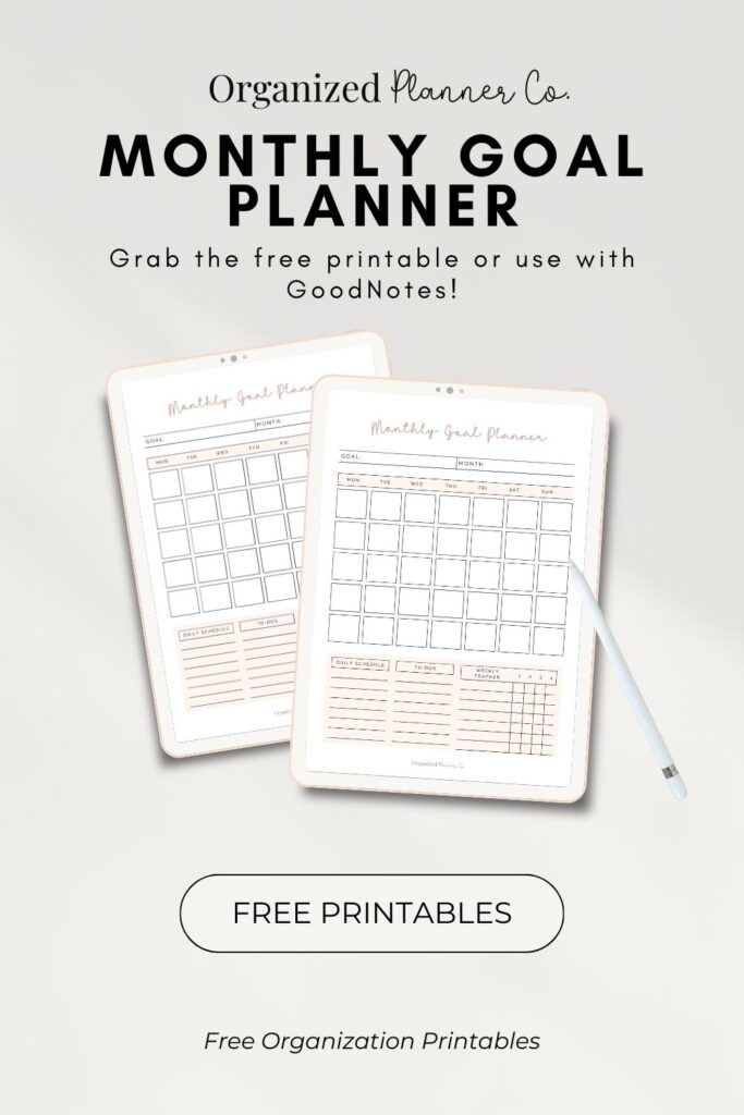 Monthly Goal Setting Planner Template (Free Printable ...