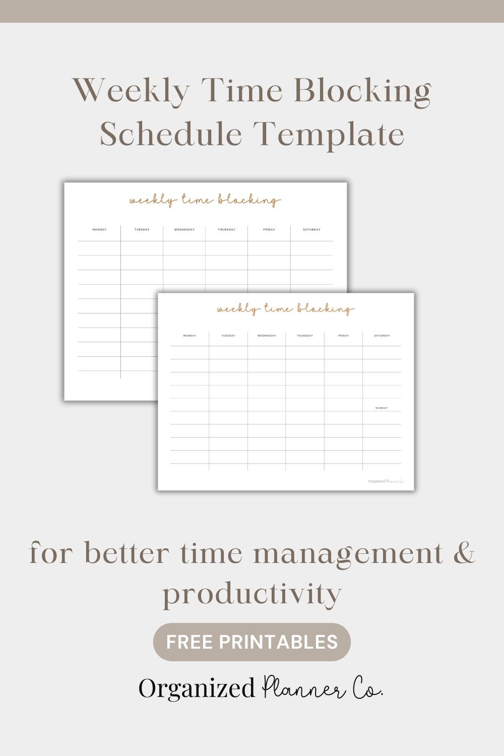Free Printable Weekly Time Blocking Schedule Template ...