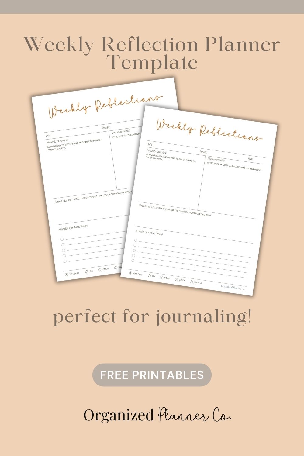 Free Weekly Reflection Planner Page (to Stay Grounded and Organized ...