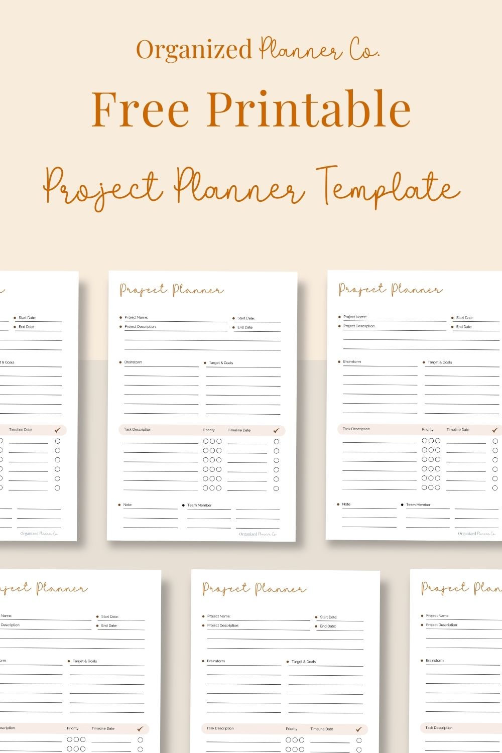 Free Printable Project Planner Worksheet - organizedplannerco.com