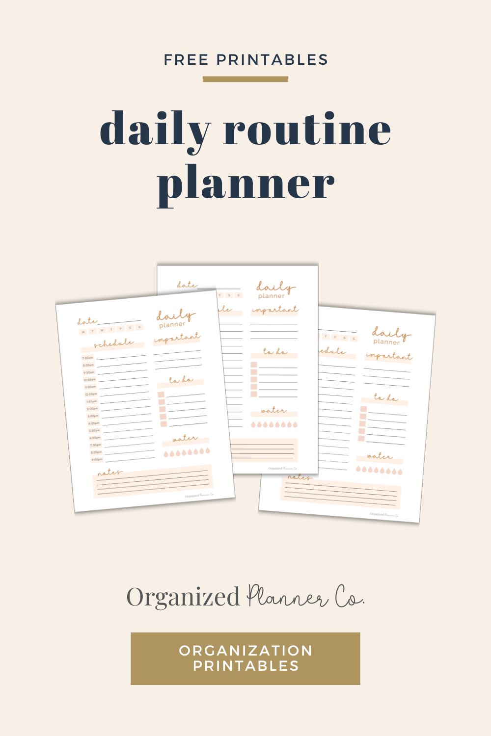 Free Printable Daily Planner Template - organizedplannerco.com