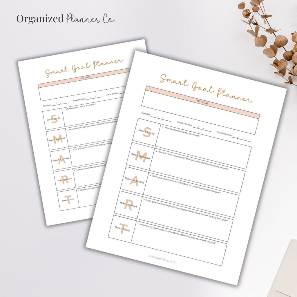 Monthly Goal Setting Planner Template (Free Printable ...
