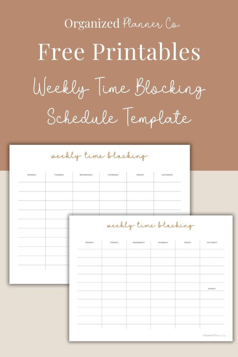 Free Printable Weekly Time Blocking Schedule Template ...