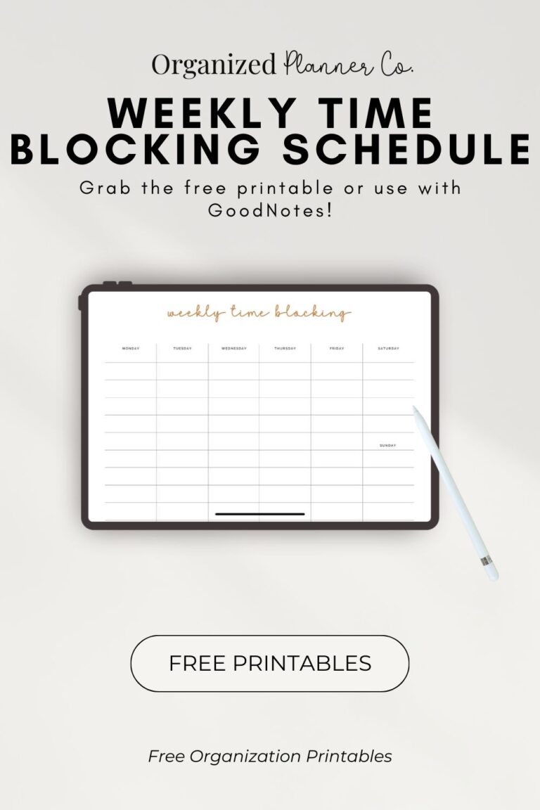 Free Printable Weekly Time Blocking Schedule Template ...