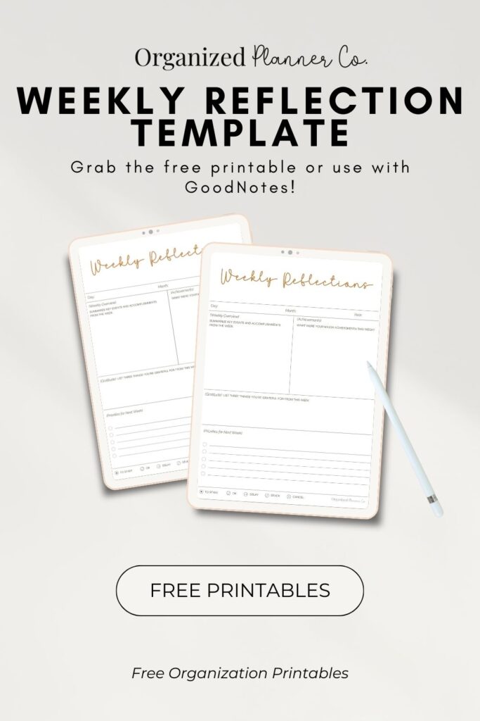 Free Weekly Reflection Planner Page (to Stay Grounded and Organized ...