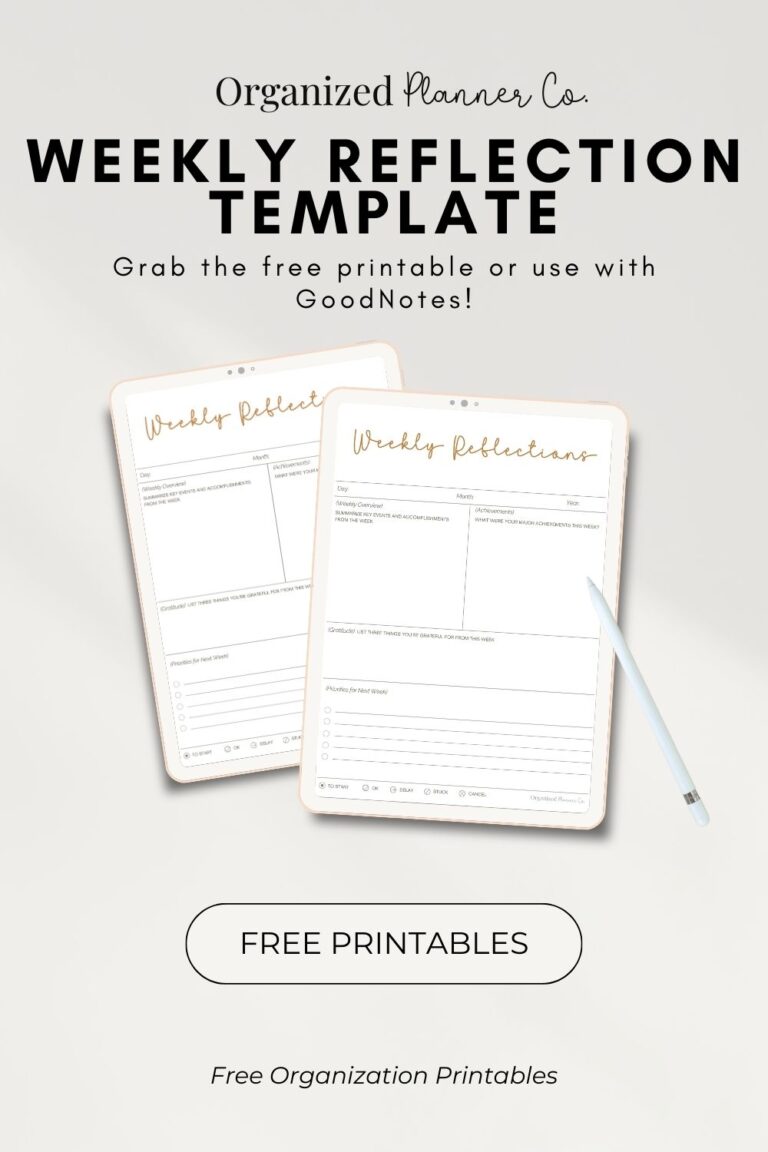Free Weekly Reflection Planner Page (to Stay Grounded and Organized ...