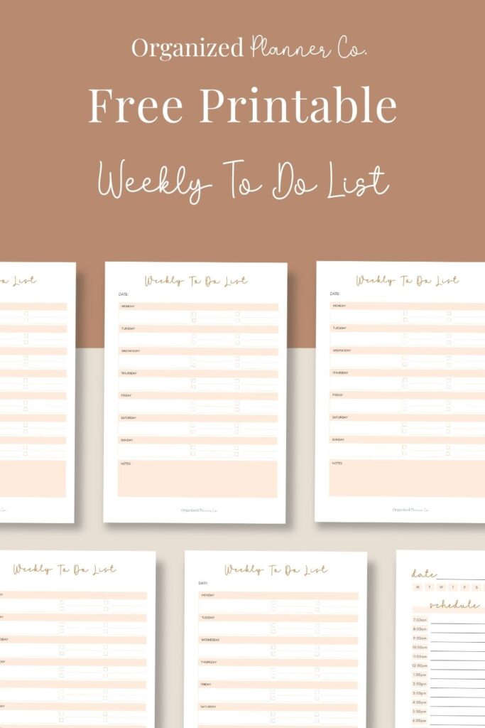 Free Printable Weekly To Do List Template - organizedplannerco.com