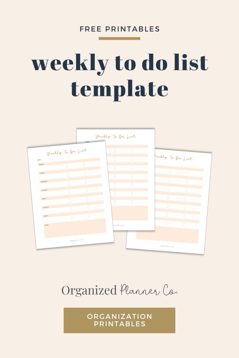 Free Printable Weekly To Do List Template - organizedplannerco.com